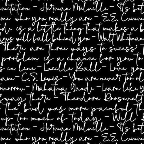 108" Wide Not So Black and White Script Black – Nebraska Quilt Company